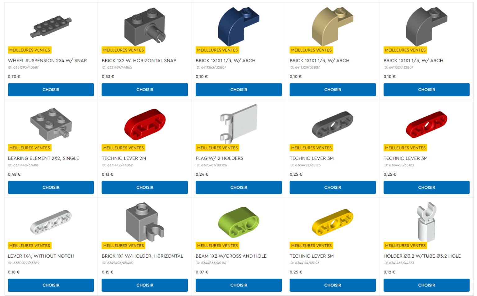 Acheter des pièces de Lego à l’unité | Geeksleague